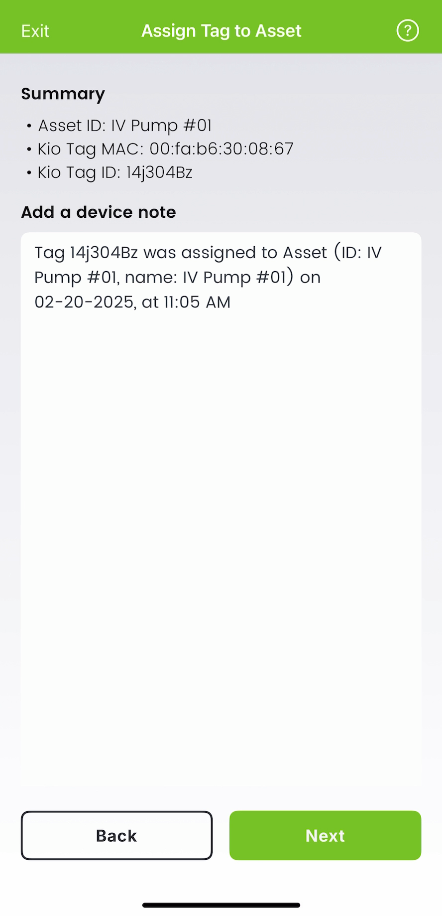 Tagging assets with the Kio Entity Manager mobile app – Knowledge Base